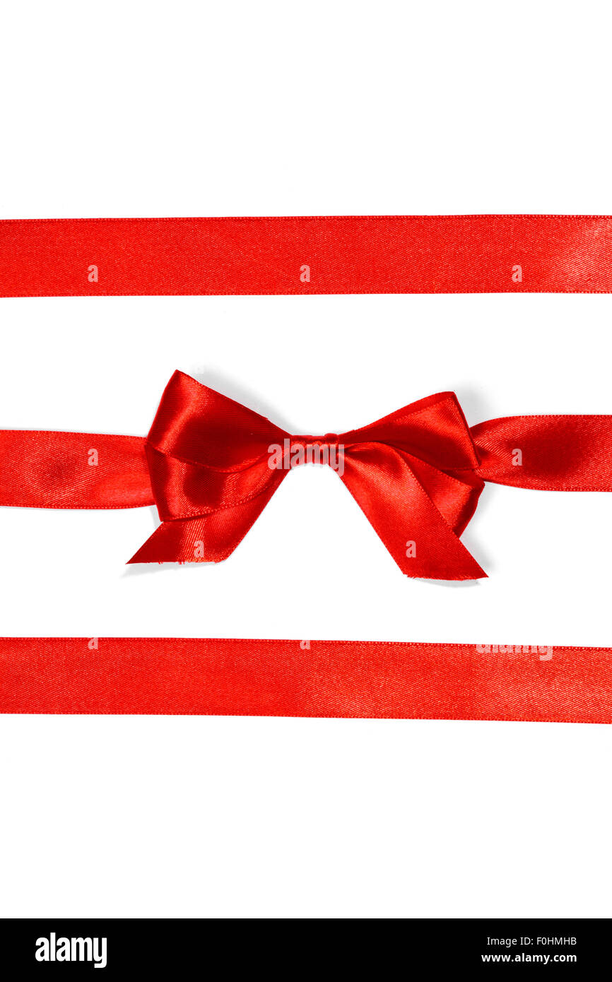 Red ribbons with bow Stock Photo - Alamy