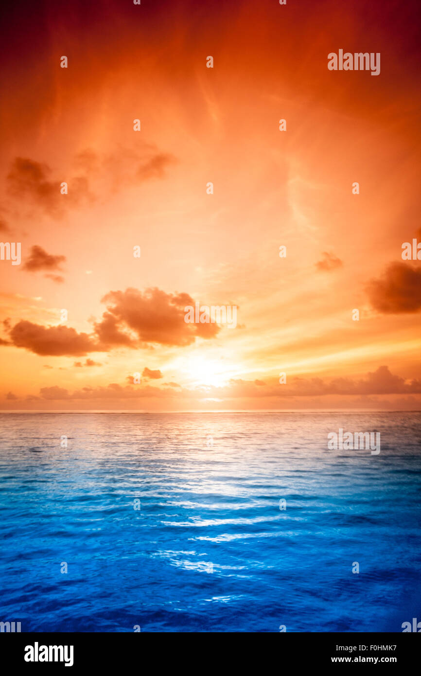 orange mystic sunset Stock Photo - Alamy