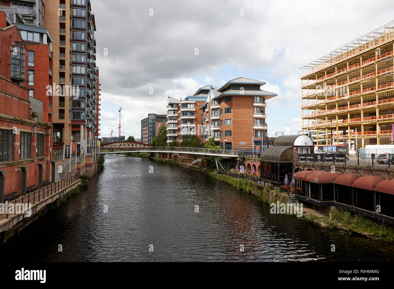 The river irwell between Spinningfields and salford Manchester England ...