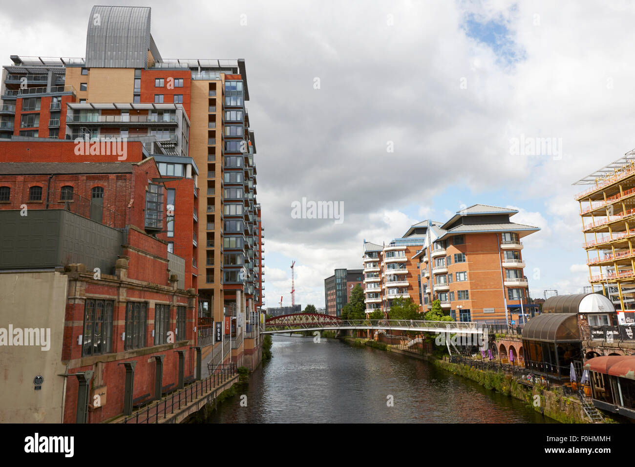 The river irwell between Spinningfields and salford Manchester England ...