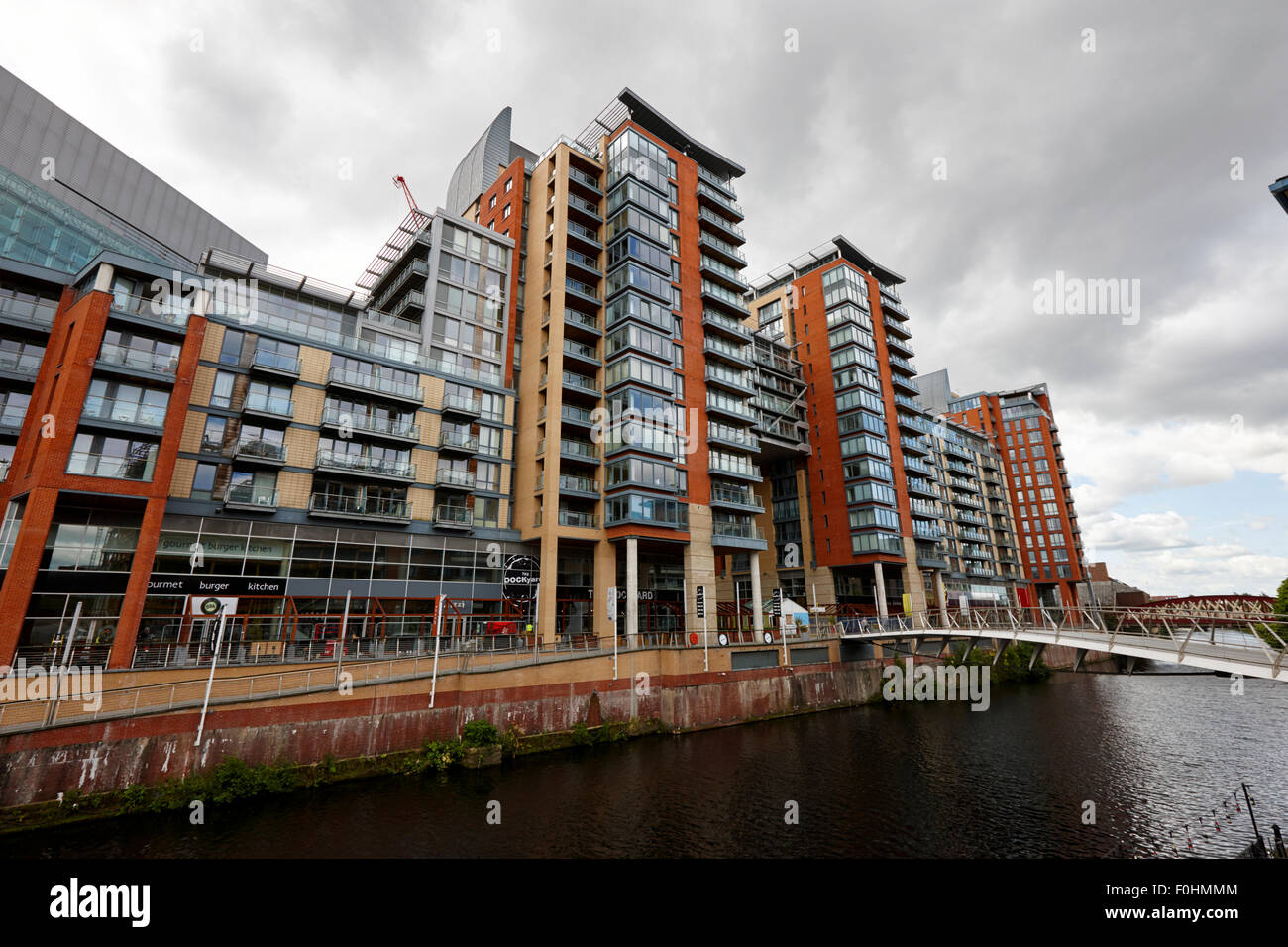 The river irwell between Spinningfields and salford Manchester England ...