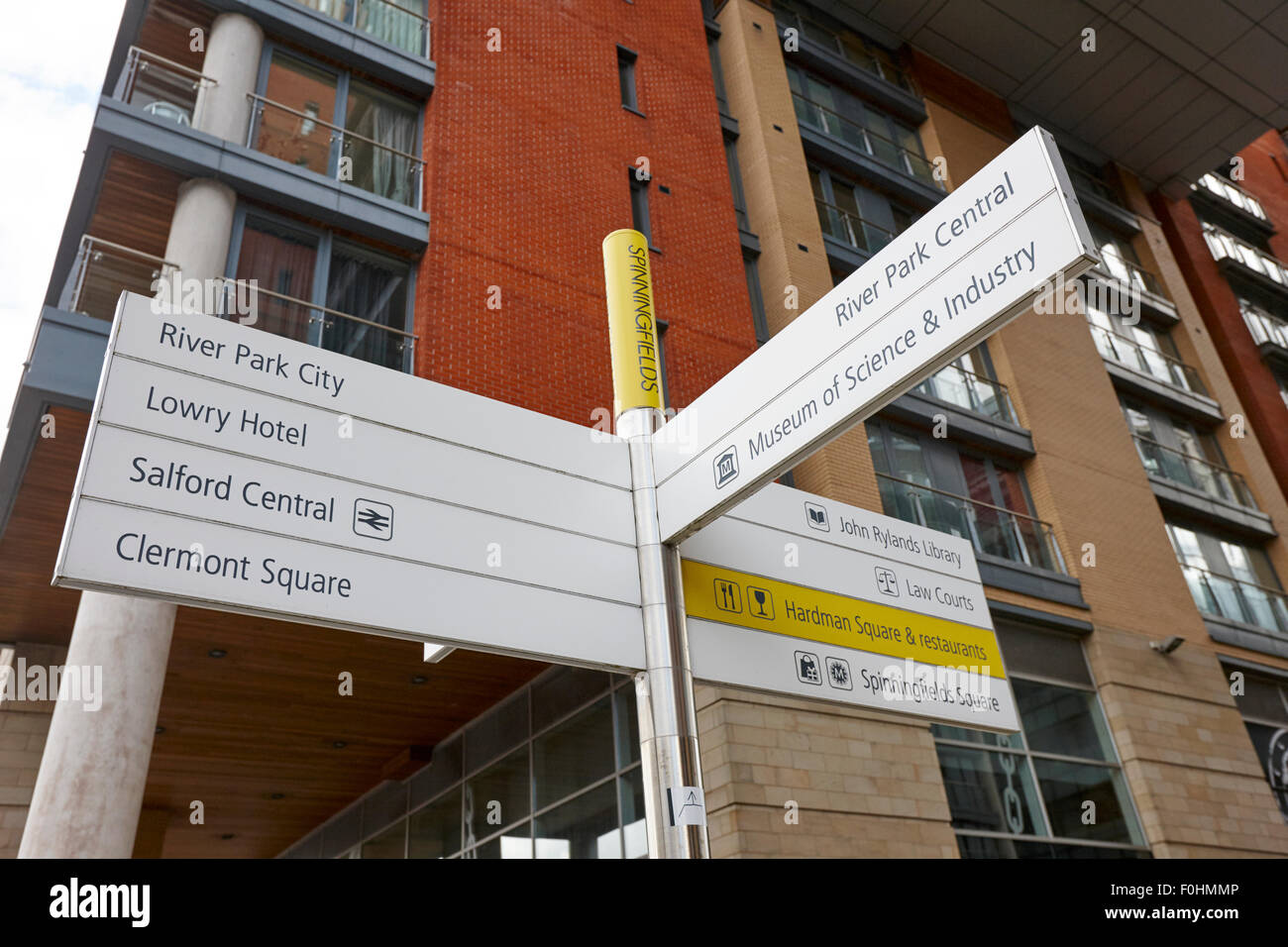 tourist information and direction signs spinningfields Manchester ...