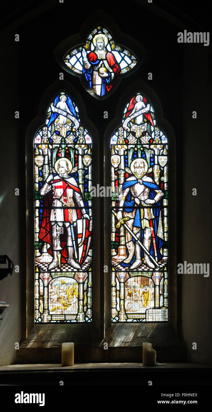 Window featuring St. George and St. Martin of Tours, in the Church of ...