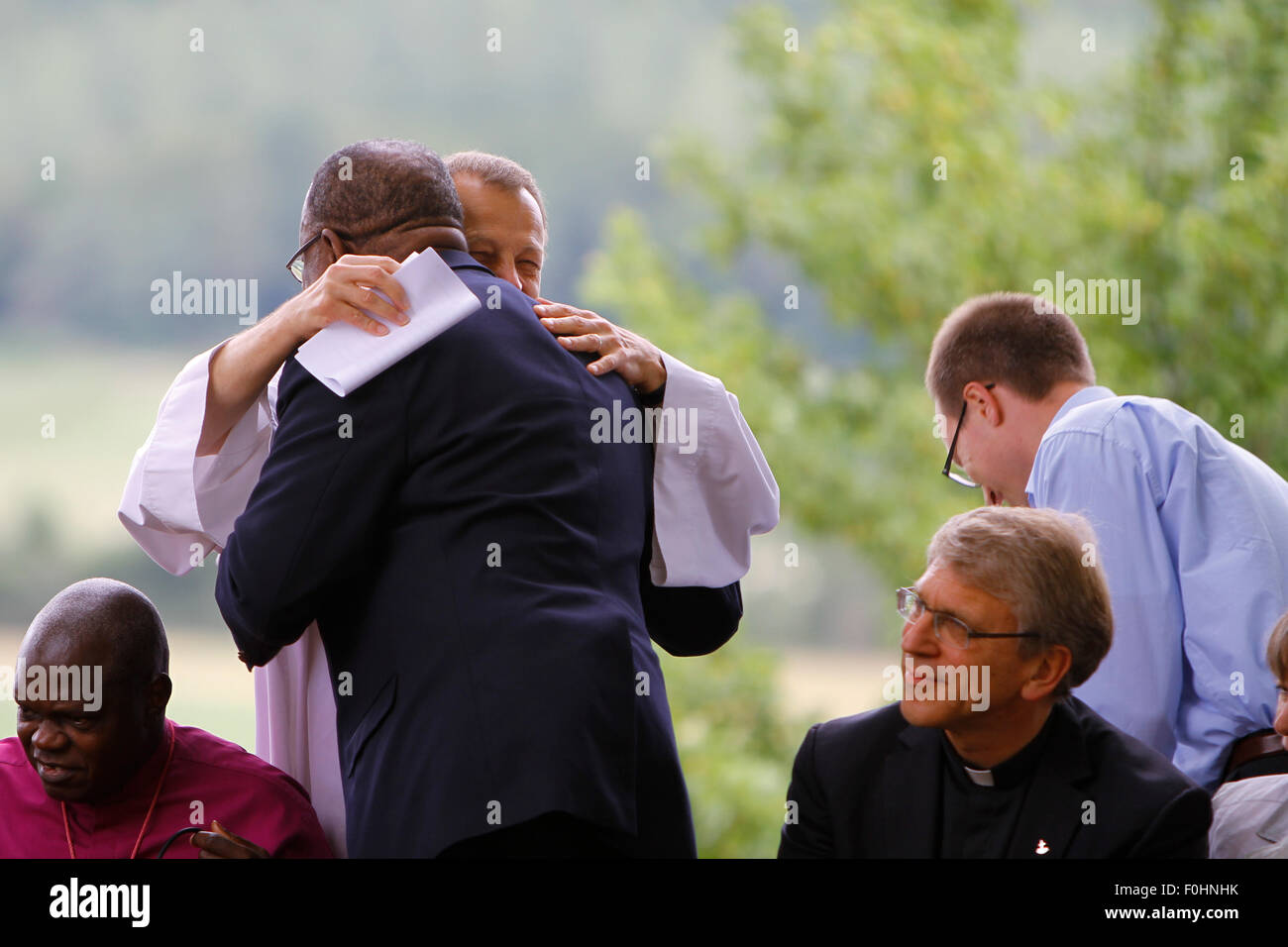 France. 16th Aug, 2015. Brother Alois, the Prior of the Taizé Community ...