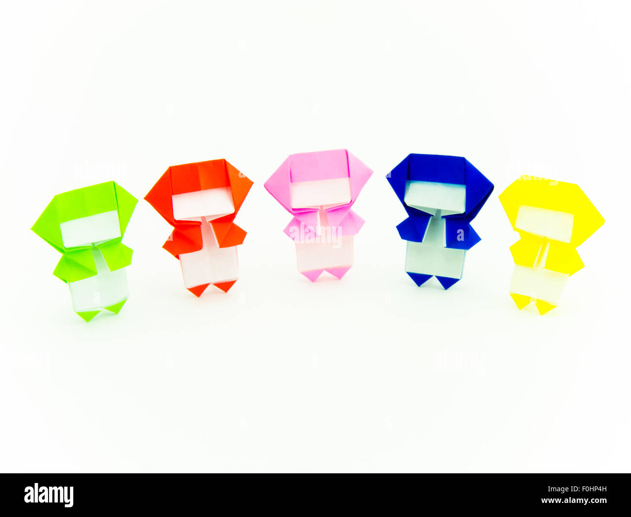 Colorful origami ninjas are cute and playing together Stock Photo - Alamy