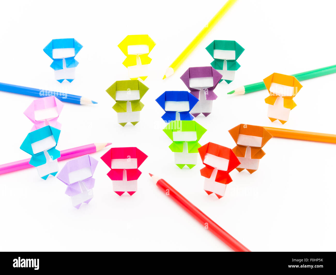 Colorful origami ninjas are cute and playing together Stock Photo - Alamy
