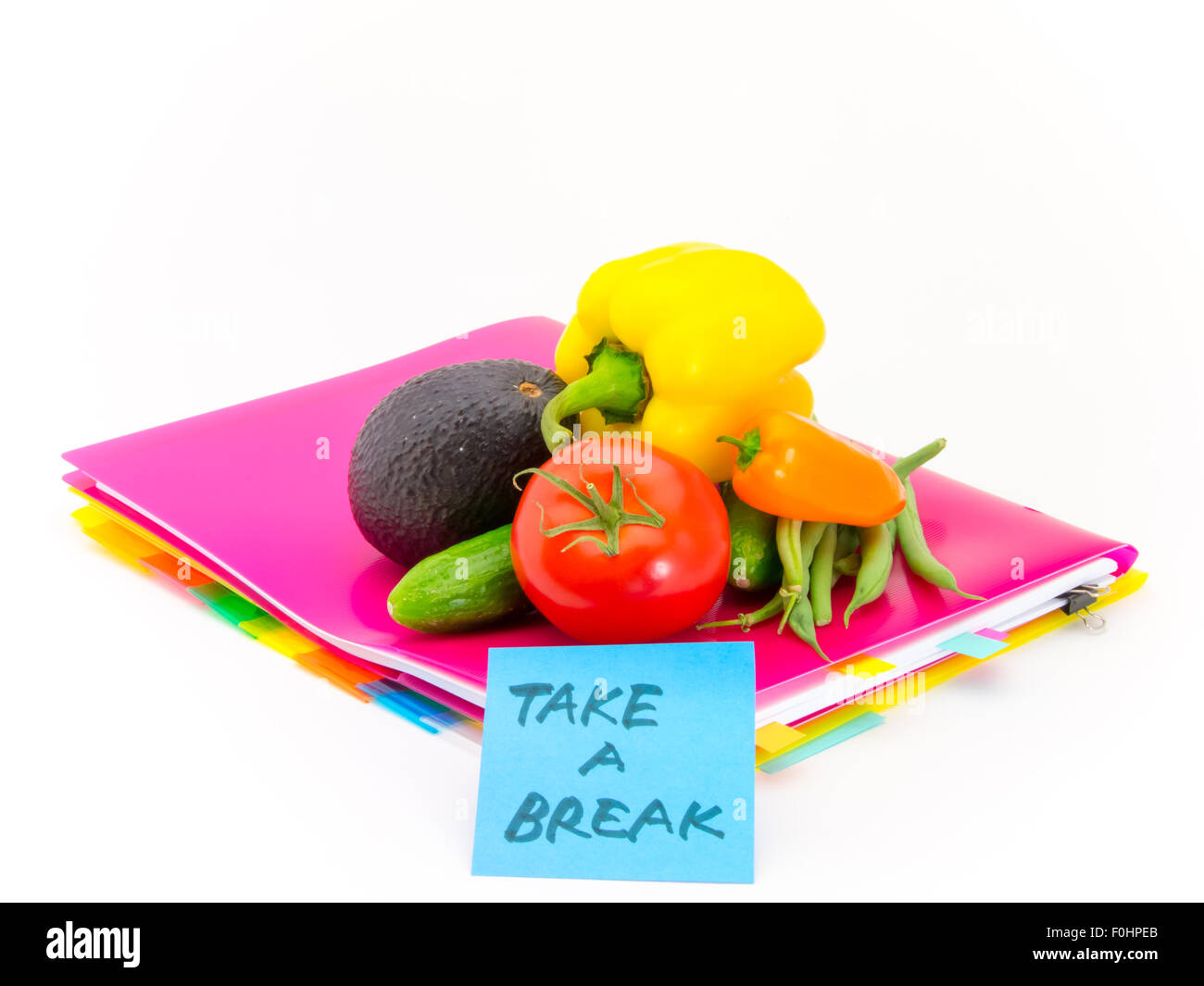 Present of vegetables and messages for careing hard work Stock Photo ...