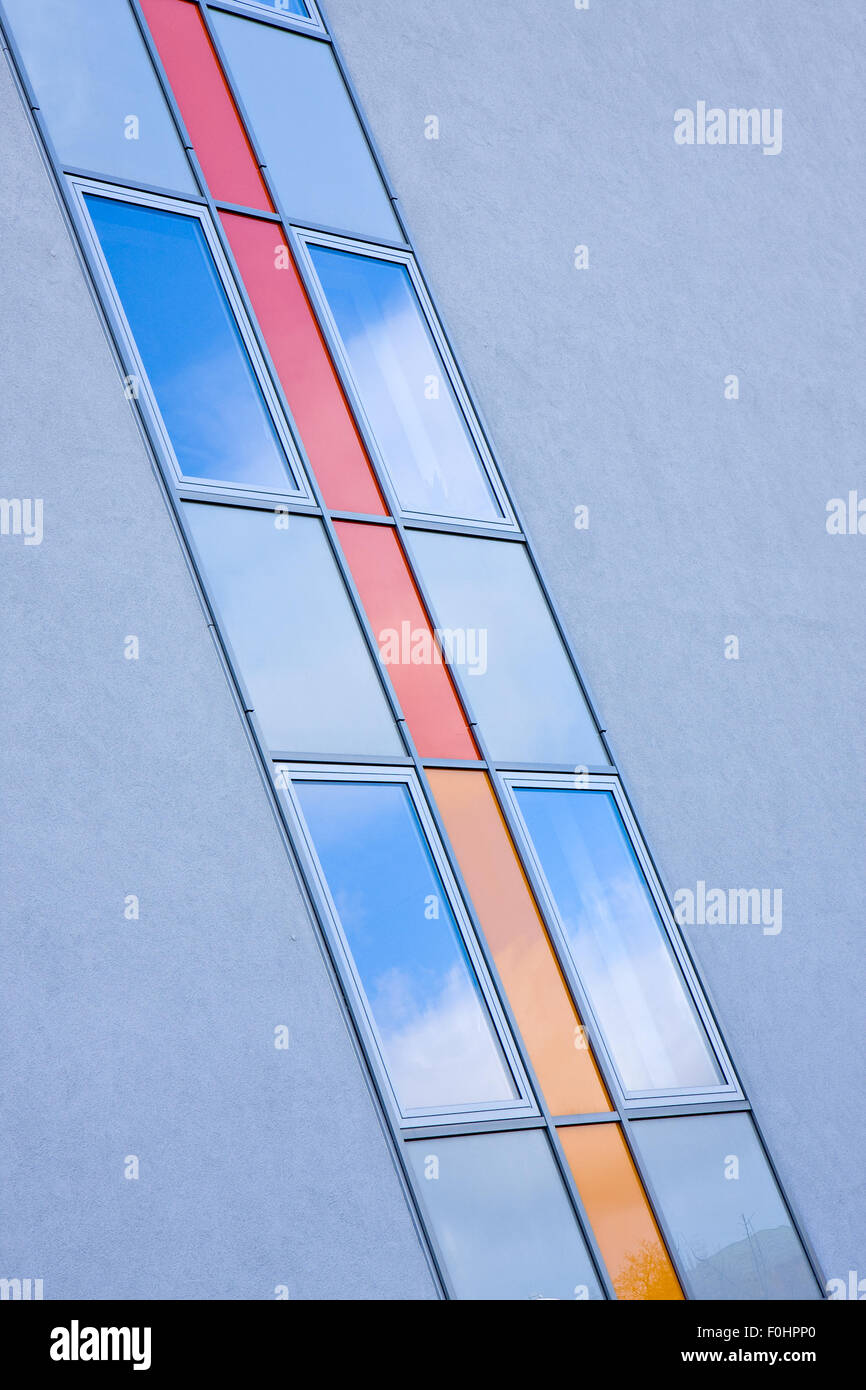 Diagonal modern facade window detail Stock Photo - Alamy