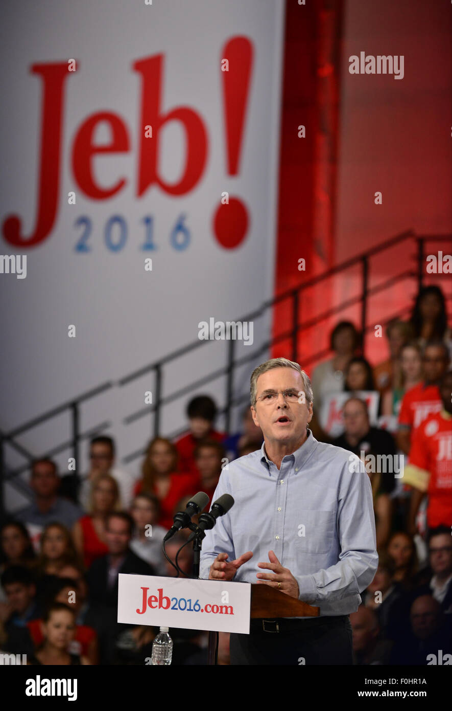 Former Florida Governor Jeb Bush on stage to announce his candidacy for ...