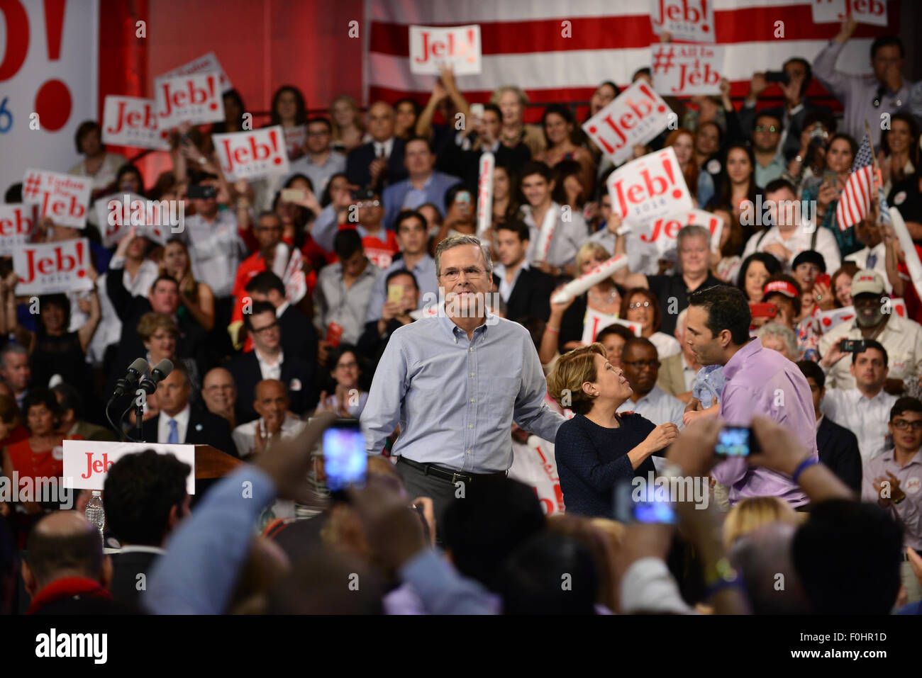 Former Florida Governor Jeb Bush on stage to announce his candidacy for ...