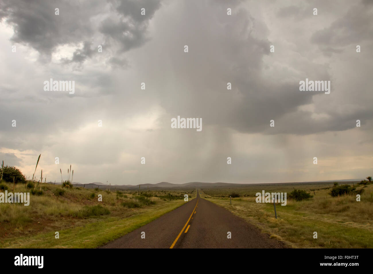 West Texas rural road in the Davis Mountains area, Jeff Davis County ...