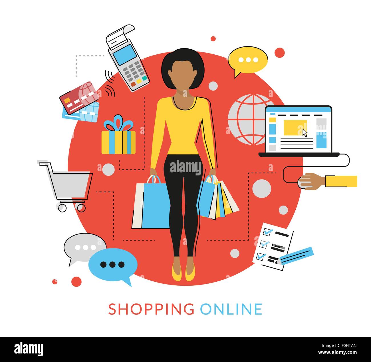 Doing online payment Stock Vector Images - Alamy