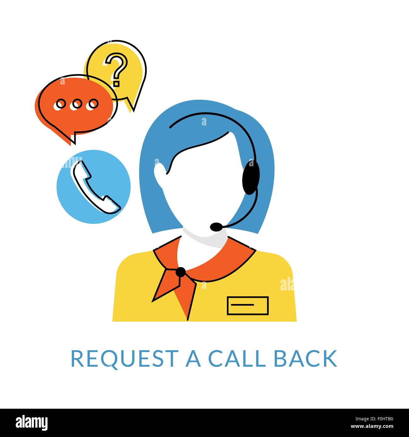 Call centre consultation woman Stock Vector Images - Alamy