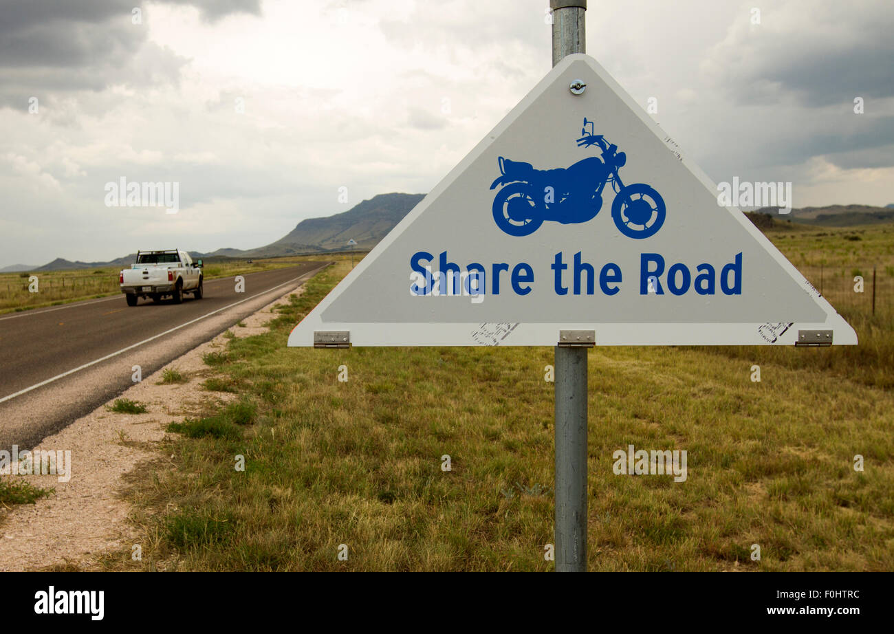 Save the Road sign on a rural road in West Texas, near Fort Davis Stock ...