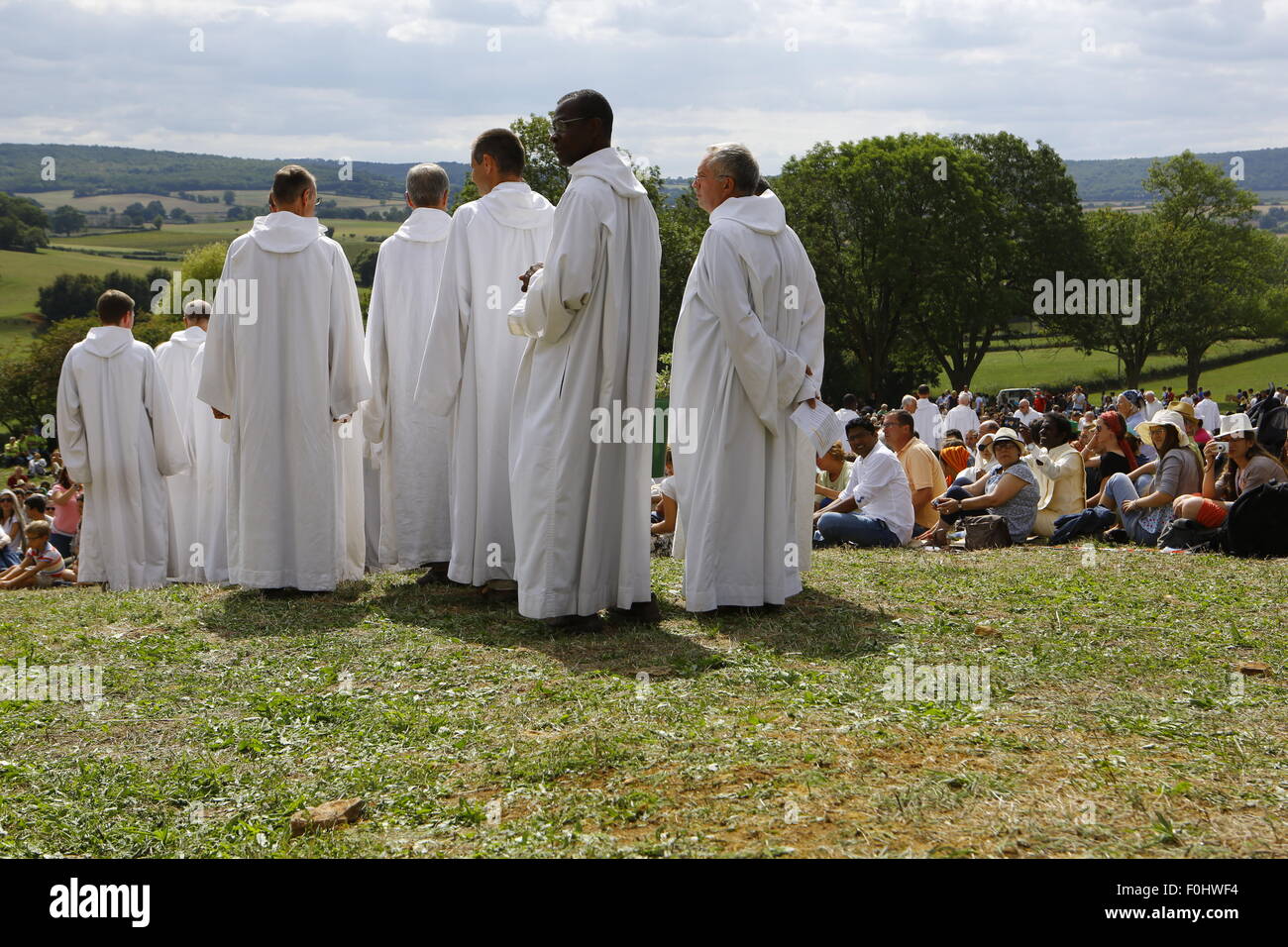 Taizé, France. 16th August 2015. The Brothers of Taizé arrive at the ...