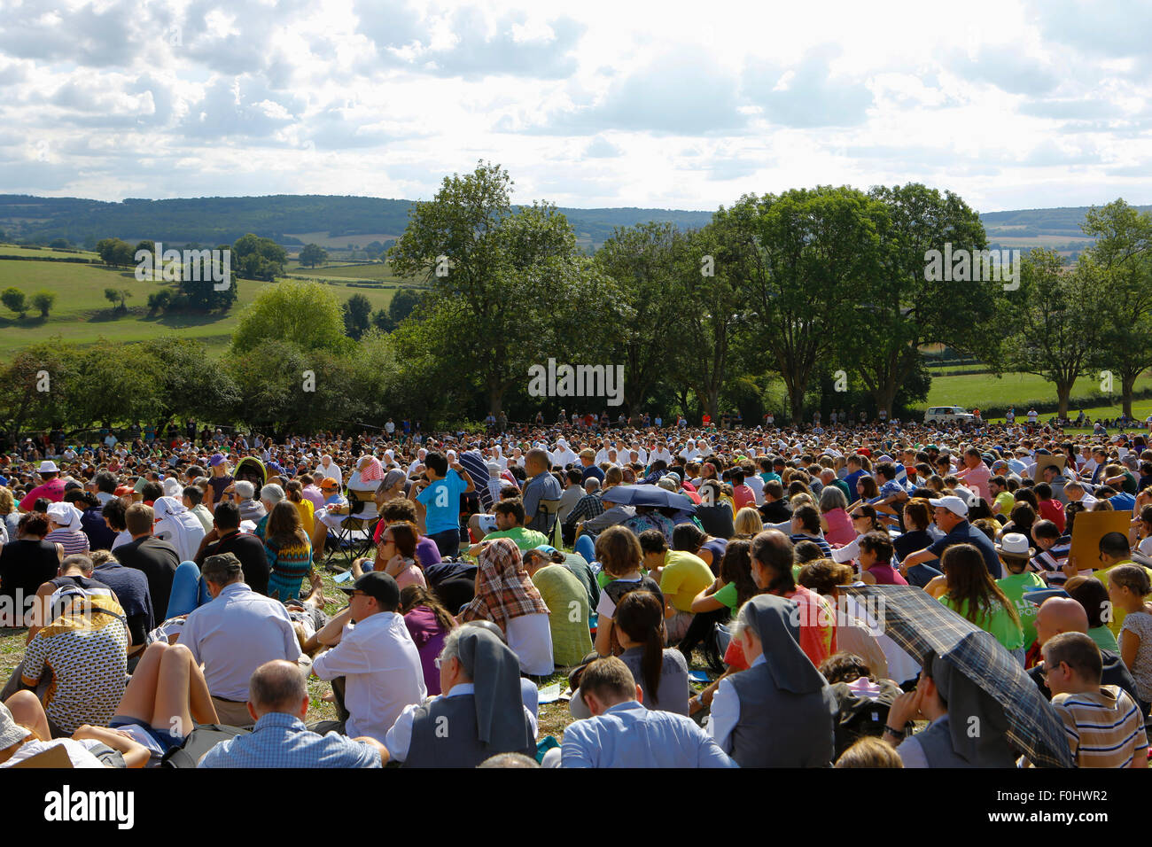 Taizé, France. 16th August 2015. Thousands of pilgrims have come to ...