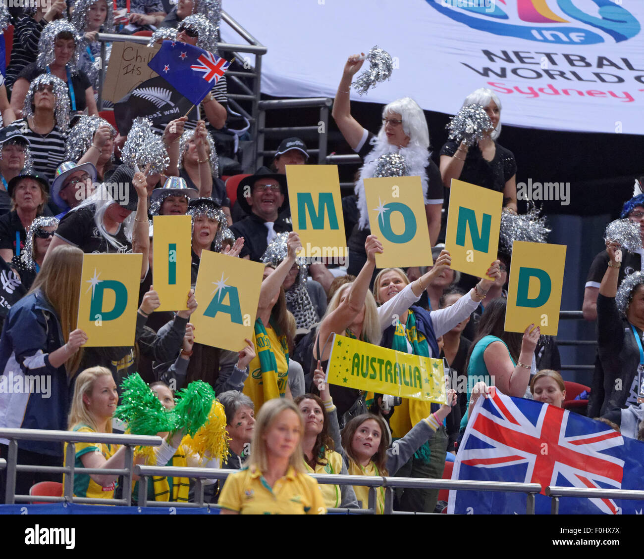 Sydney, Australia. 16th August, 2015. The Australian Diamonds defeated ...