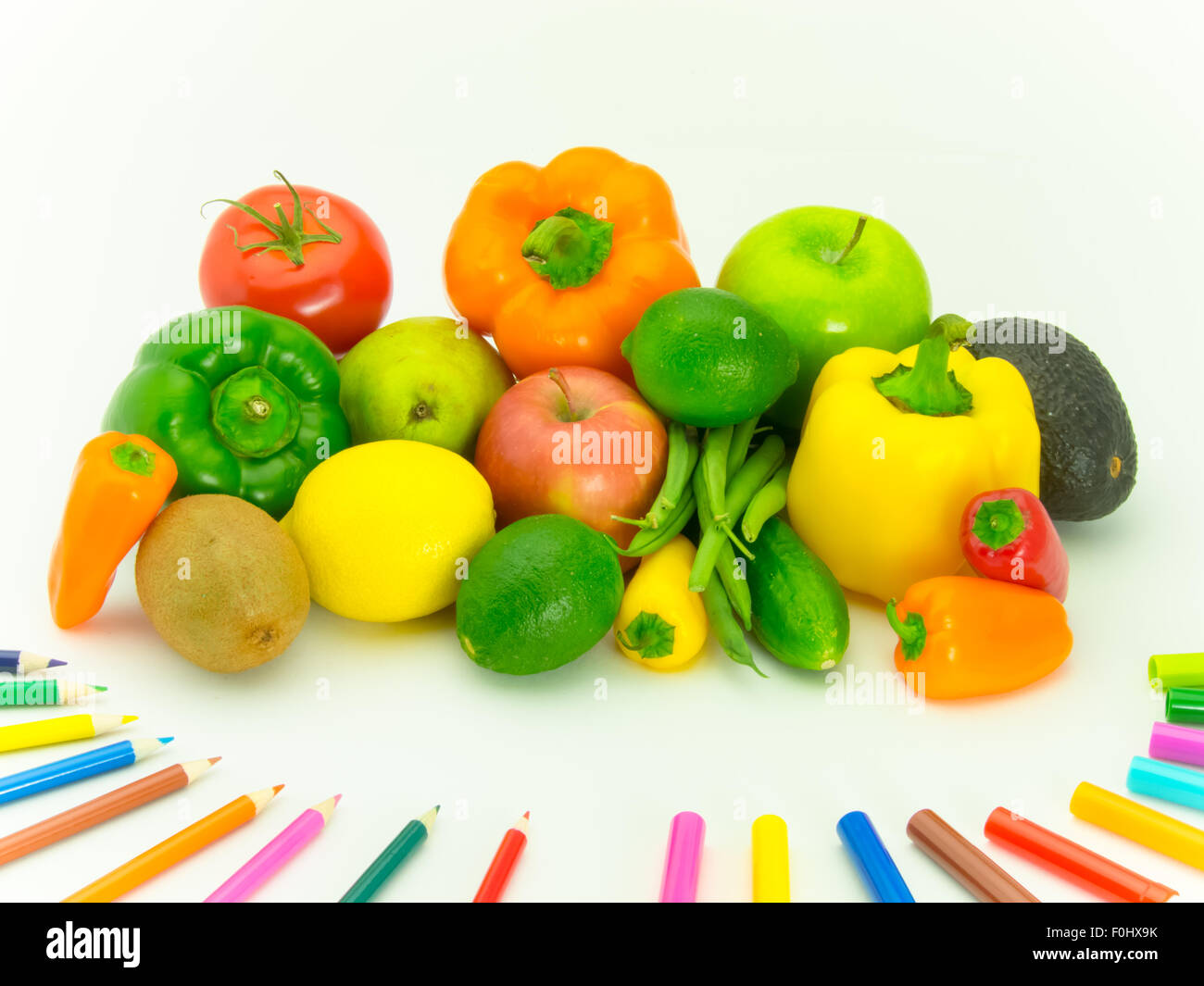 Colorful vegetables and fruits look fresh and delicious Stock Photo - Alamy