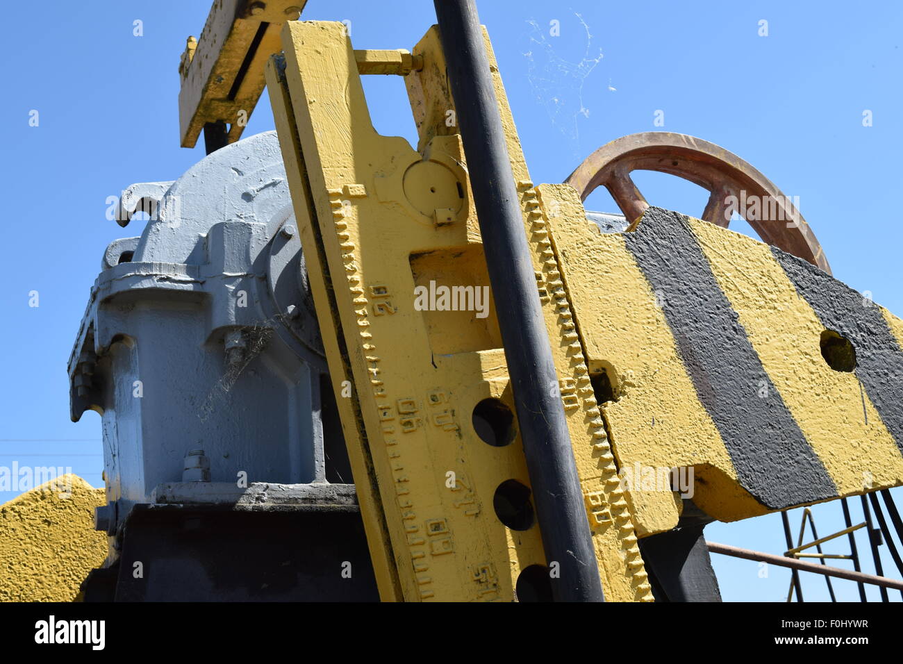 The pumping unit as the oil pump installed on a well. Equipment of oil ...