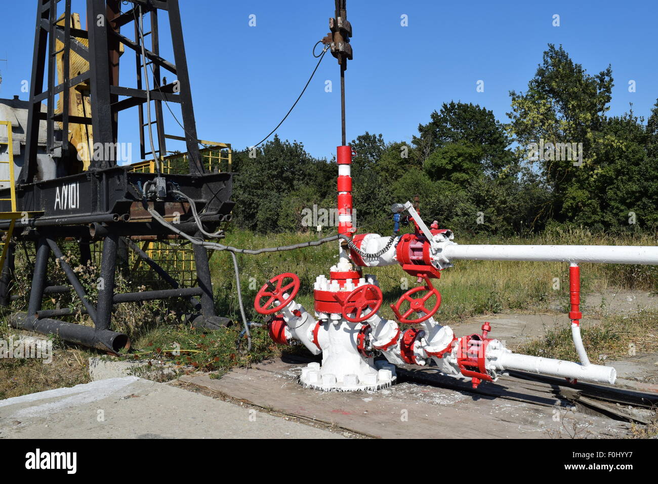 Oil well. The equipment and technologies on oil fields Stock Photo - Alamy