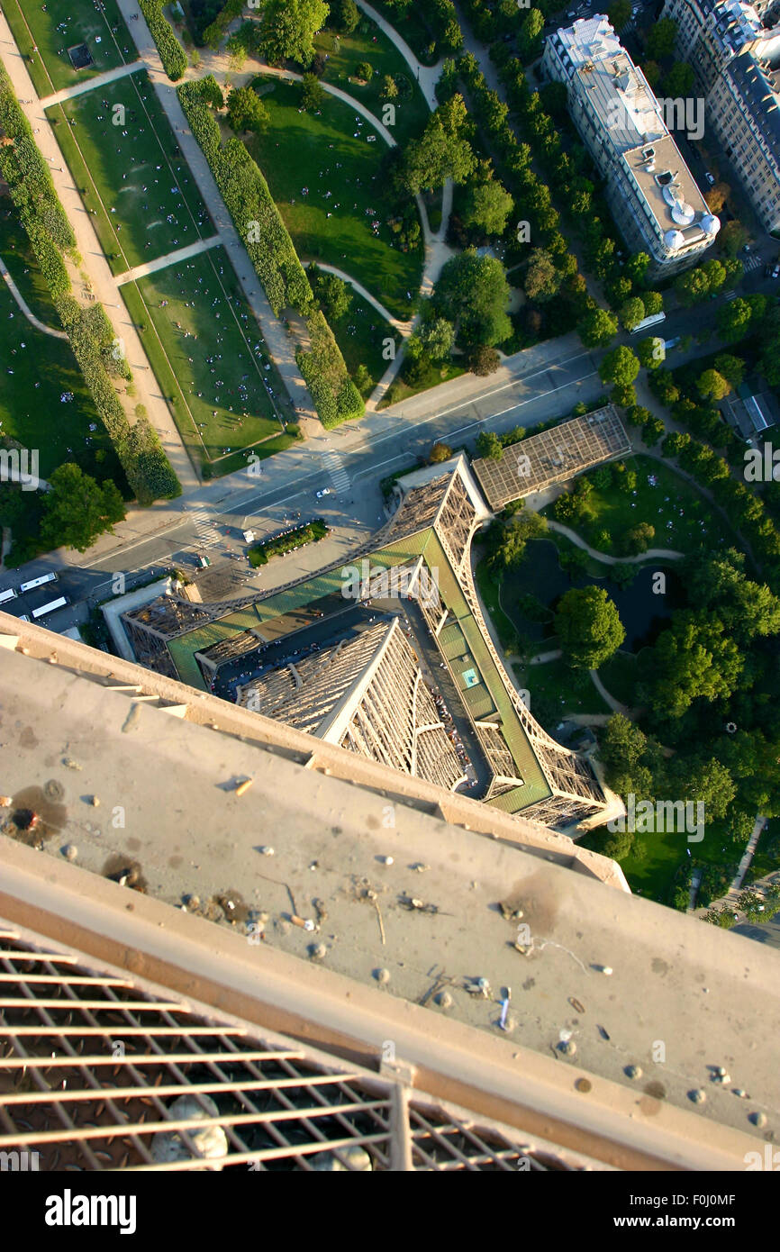 Aerial view of Paris from the eiffel tower with clear sky Stock Photo ...