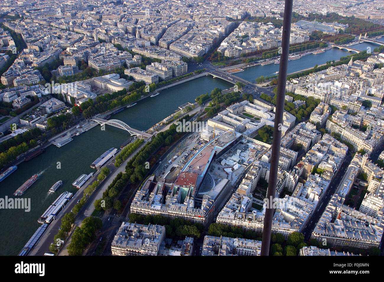 Aerial view of Paris from the eiffel tower with clear sky Stock Photo ...