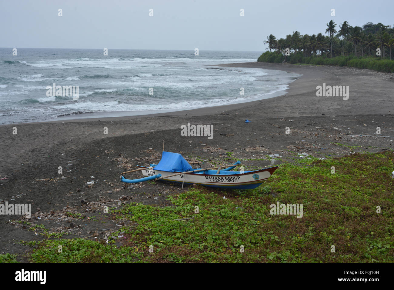 Beach scenes along the coast in Pangandaran, West Java, Indonesia on ...