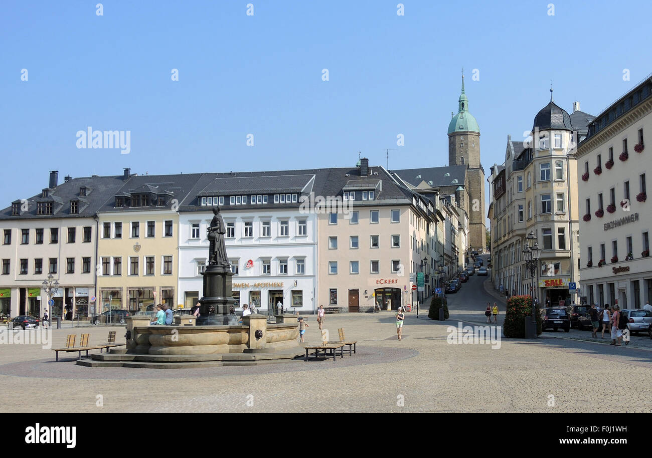 Annaberg-Buchholz, Germany. 12th Aug, 2015. The market square of ...