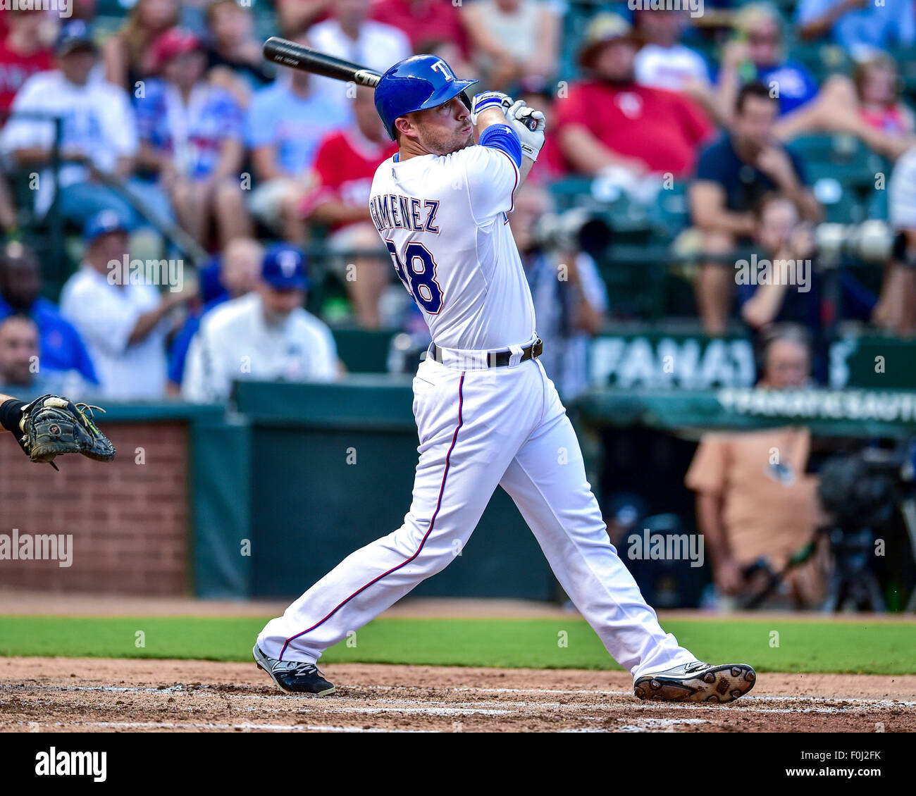 Arlington, Texas, USA. 15th August, 2015. Texas Rangers catcher Chris ...