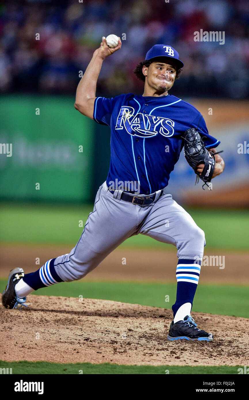 Arlington, Texas, USA. 15th August, 2015. Tampa Bay Rays starting ...