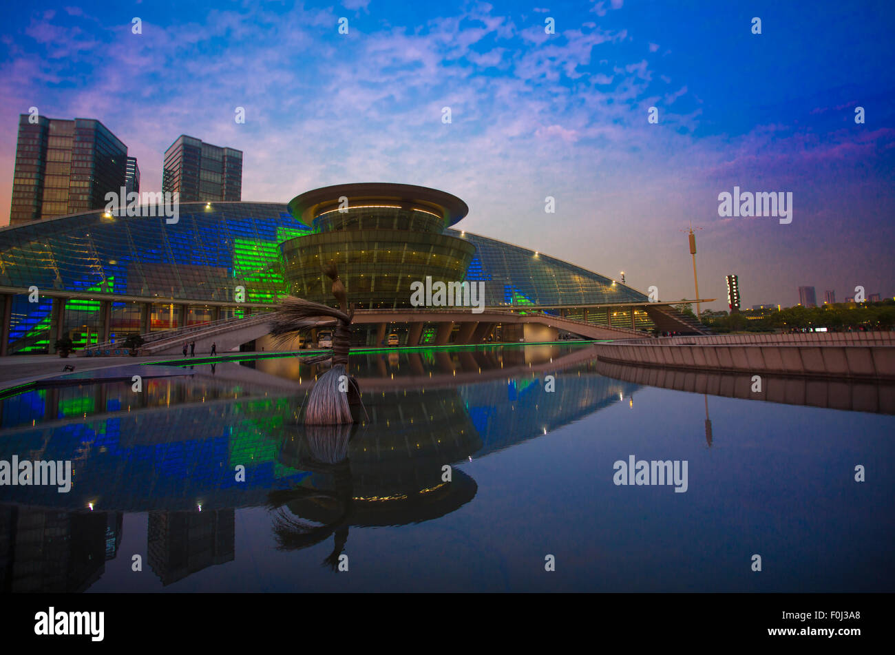Modern buildings in Hangzhou at night , China Stock Photo - Alamy
