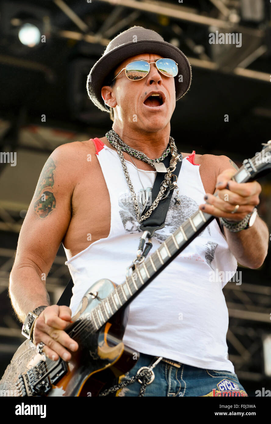 Jeff Worley the guitarist for Jackyl performing at the Carolina ...