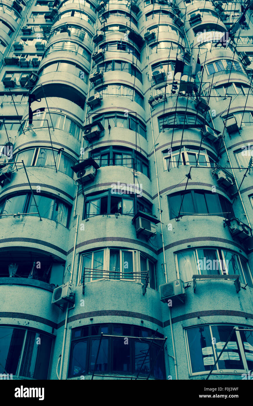 Typical tall residential buildings in Shanghai with air conditioning ...