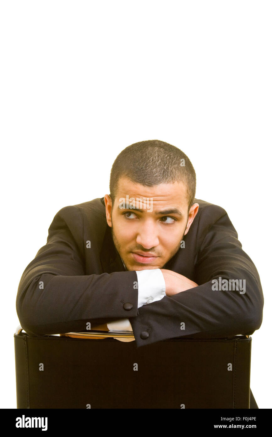 Businessman lean back on chair hi-res stock photography and images - Alamy
