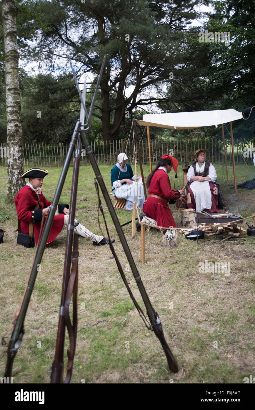 French military soldiers camp during an 18th Century Jacobite era re ...