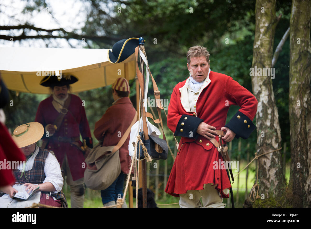 French military soldiers during an 18th Century Jacobite era re ...