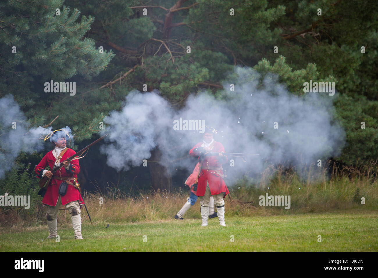 French military soldiers during an 18th Century Jacobite era re ...