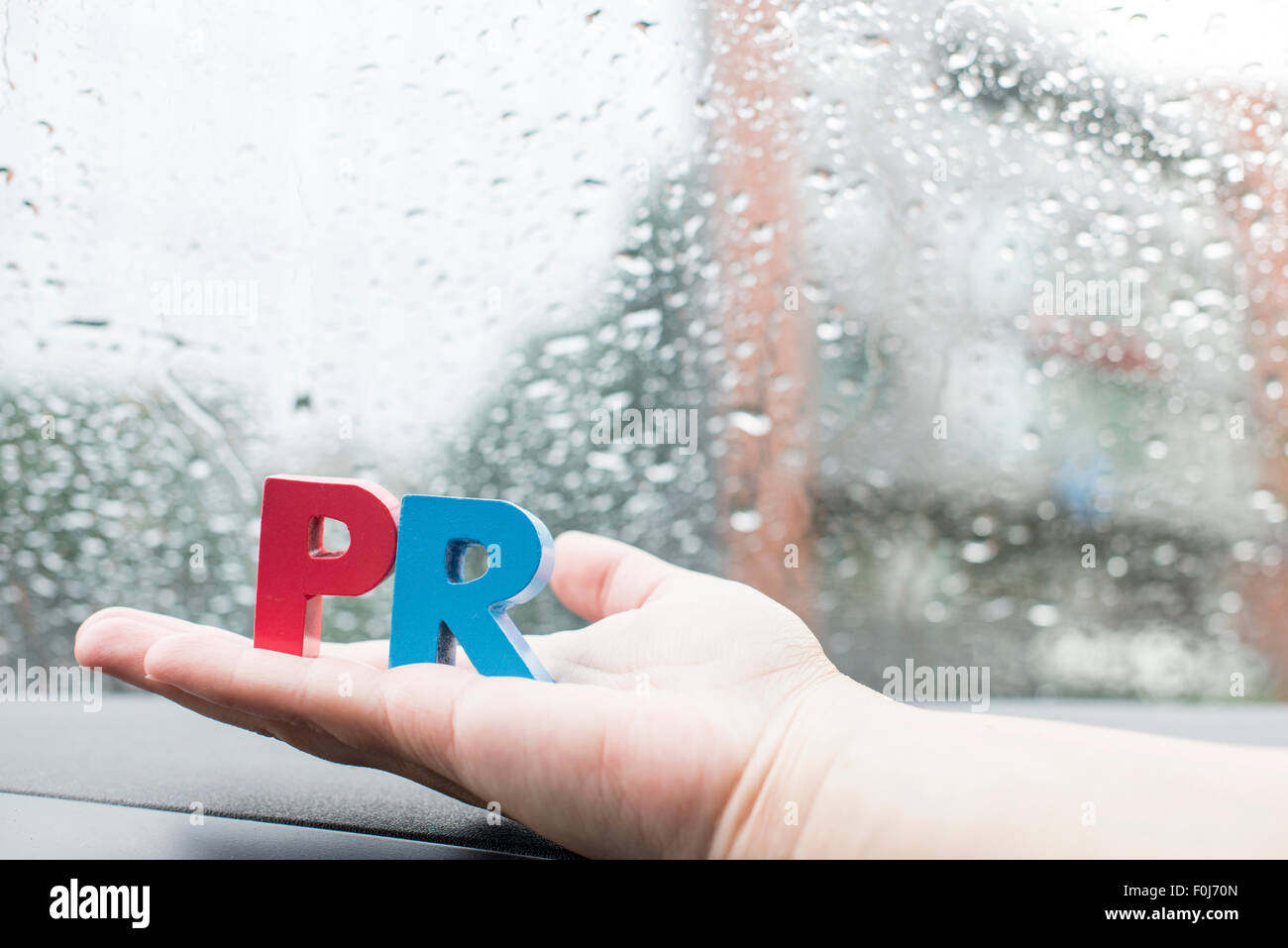 Word PR. Close up wooden letters Stock Photo - Alamy