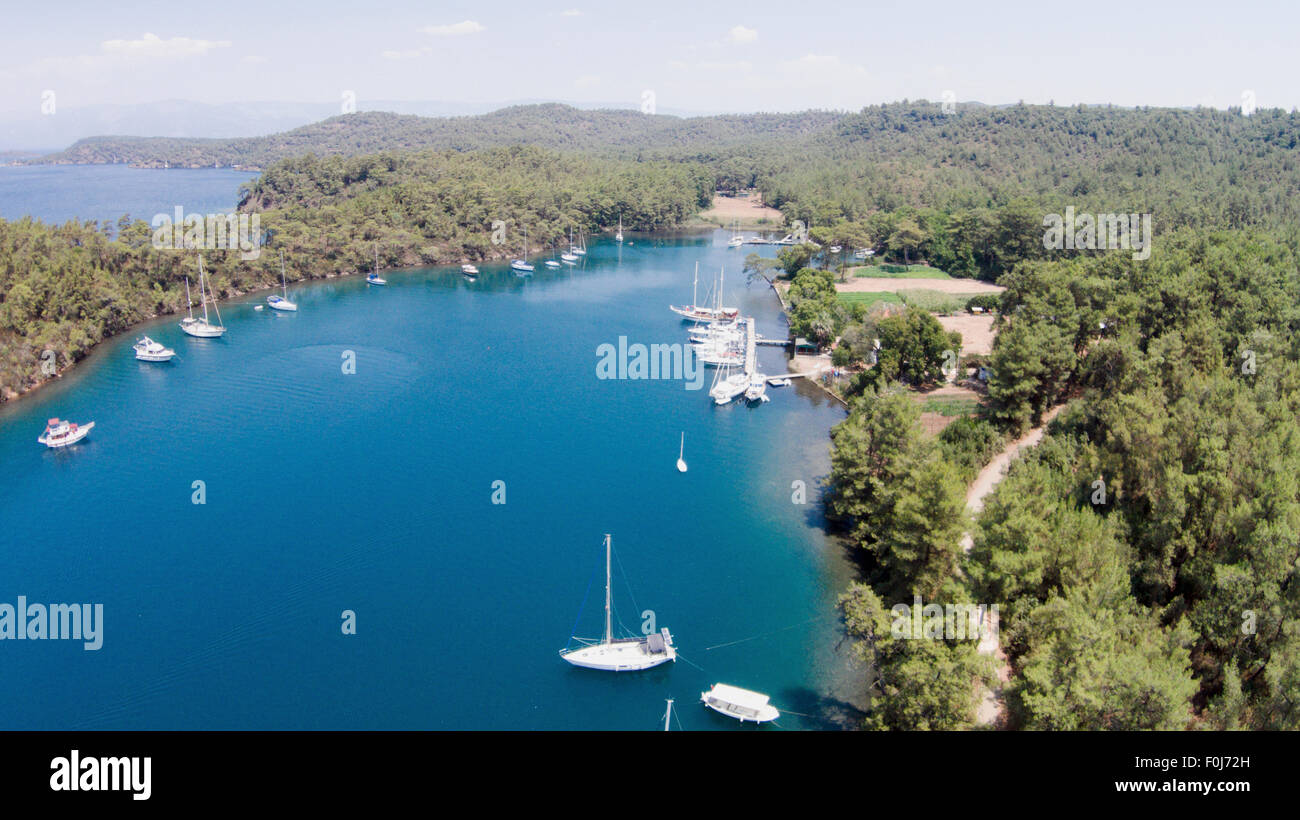 Aerial view of English Bay Gokova Turkey Stock Photo - Alamy