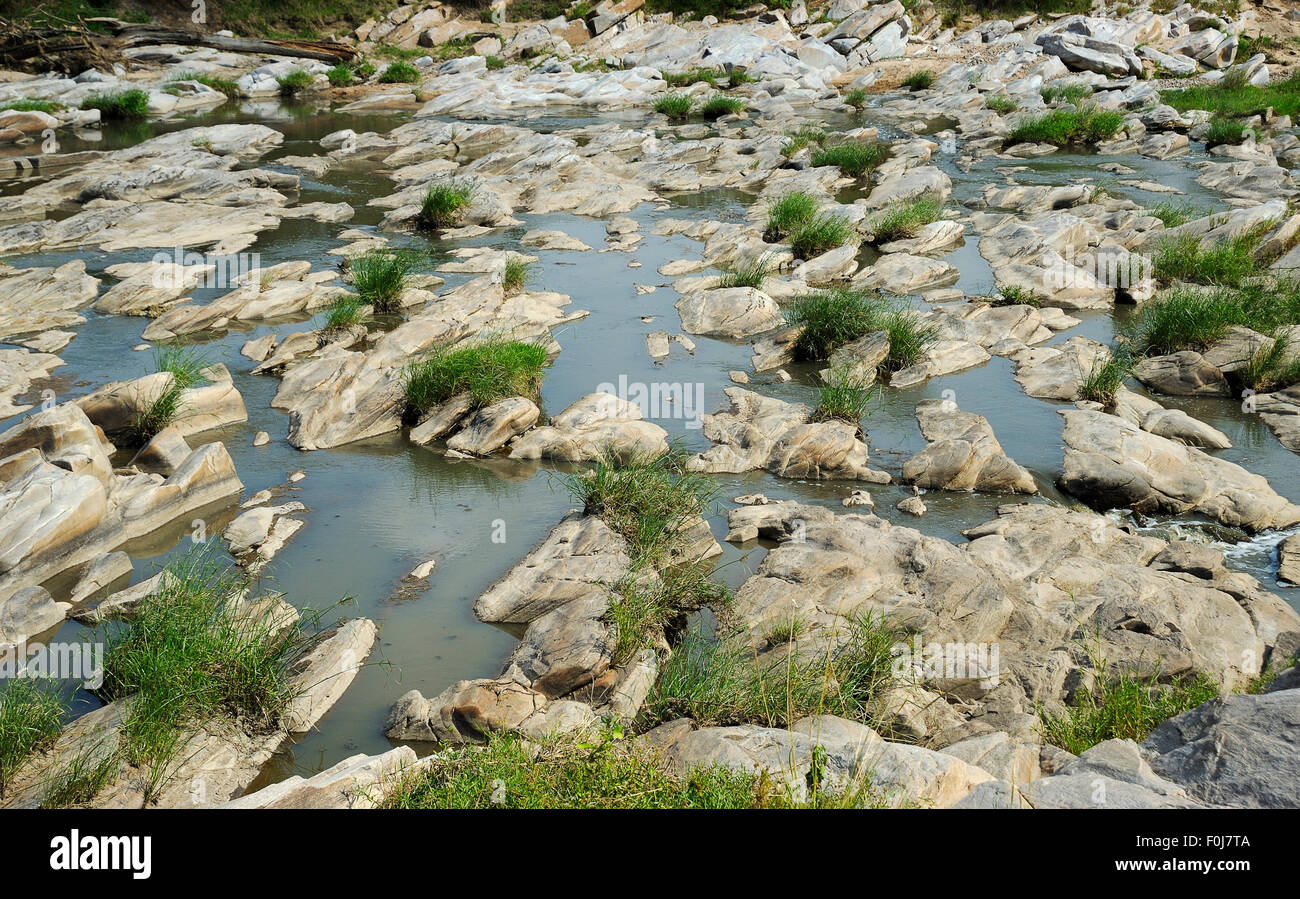 Rocky river section, Talek river, Maasai Mara National Reserve, Kenya ...