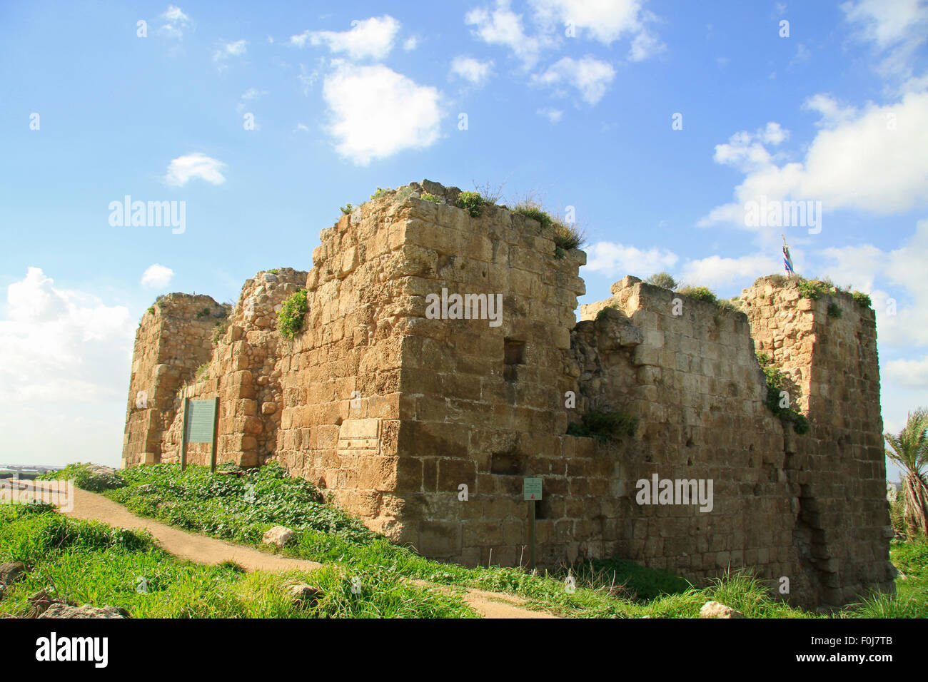 Israel, Sharon region, Kakun National Park, site of the Crusader Caco ...