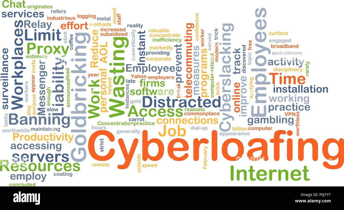 Background concept wordcloud illustration of cyberloafing Stock Photo ...
