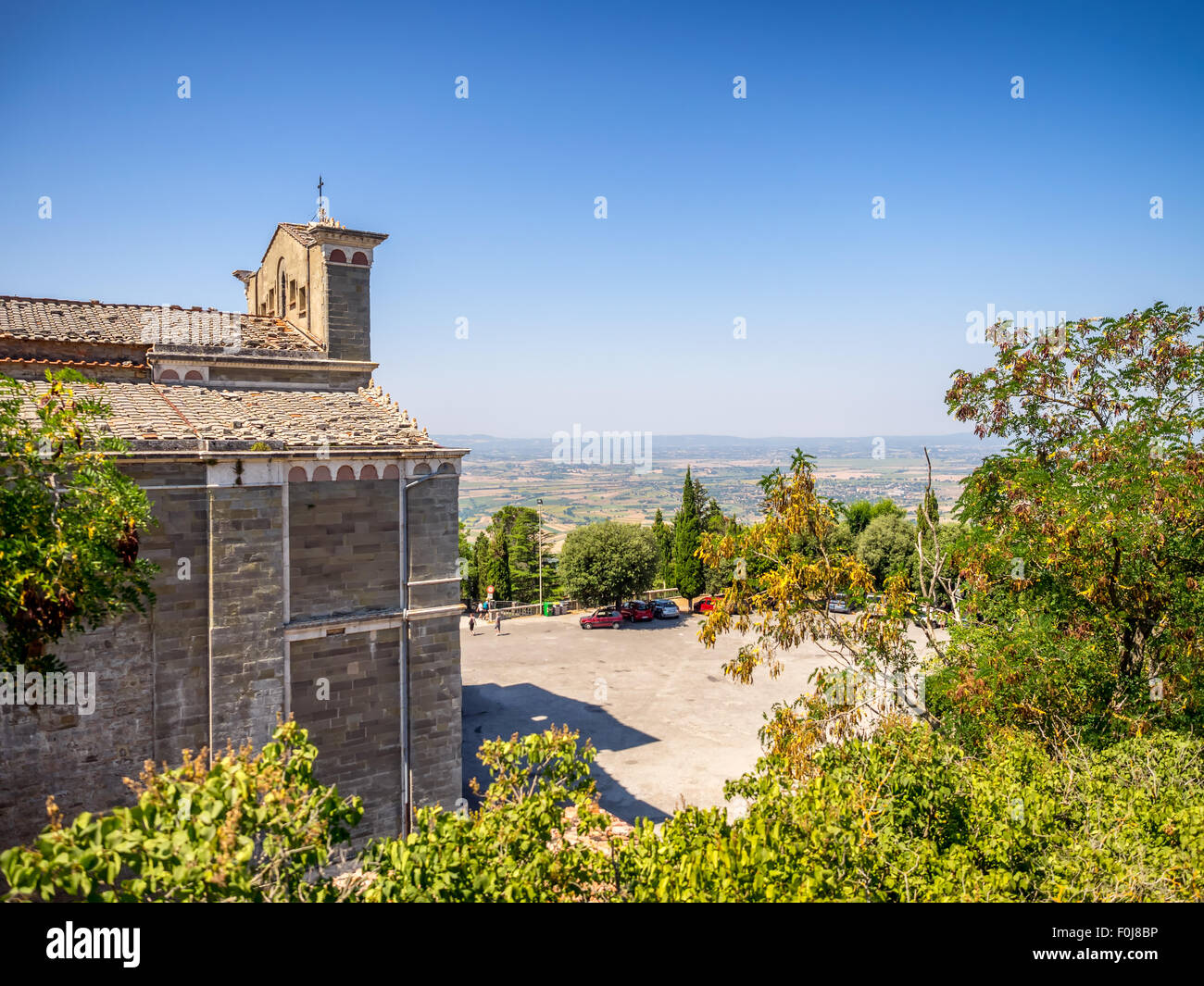 Santa Margherita church on top of Cortona in Tuscany, Italy Stock Photo ...