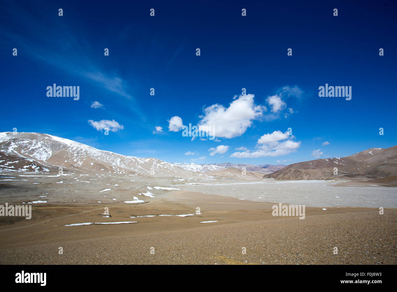 Large panoramic view of a Tibetan landscape on the Friendship Highway ...