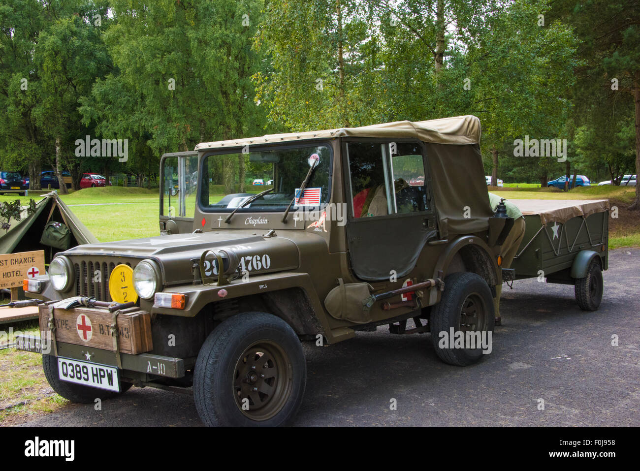 US army Airborne Pathfinders 2nd World War Jeep with a trailer on ...