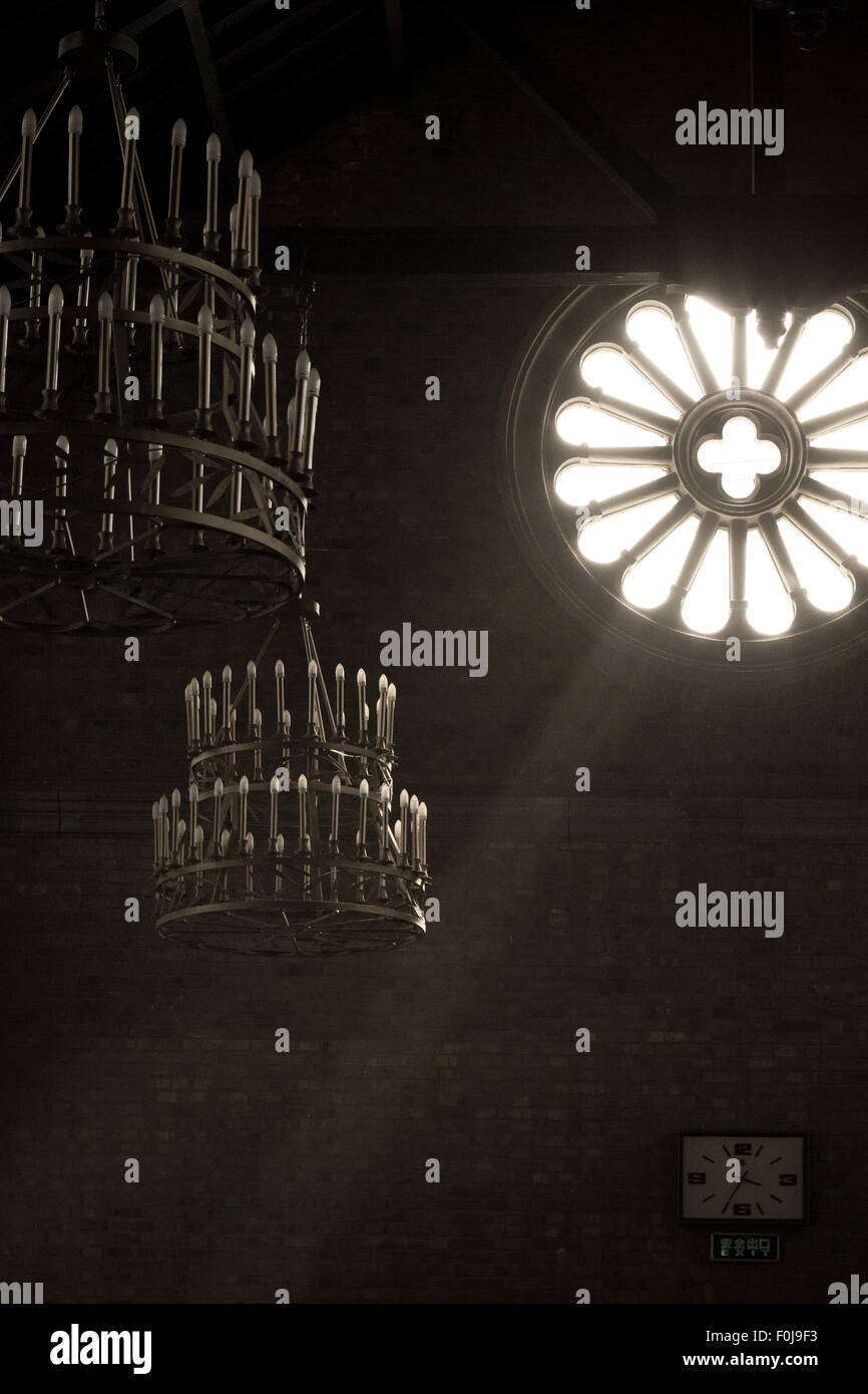 Light inside the Moore Memorial Church in Shanghai, mystical moment ...