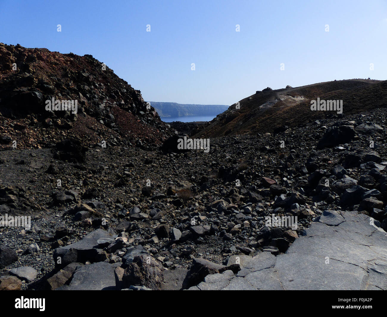 Stunning rocky landscape of Nea Kameni volcanic island Stock Photo - Alamy Stunning rocky landscape of Nea Kameni volcanic island Stock Photo - Alamy