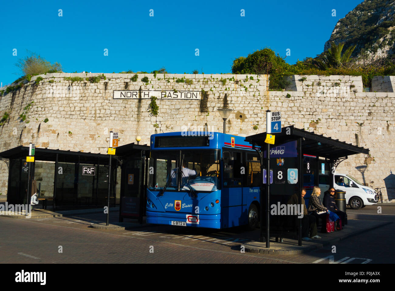 Corral street bus station, Gibraltar, Europe Stock Photo - Alamy