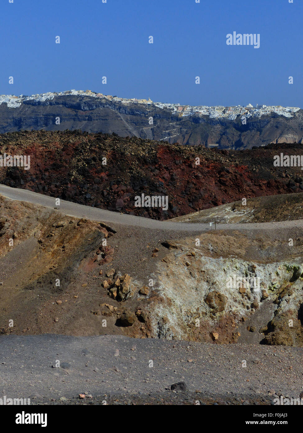 Stunning rocky landscape of Nea Kameni volcanic island Stock Photo - Alamy Stunning rocky landscape of Nea Kameni volcanic island Stock Photo - Alamy