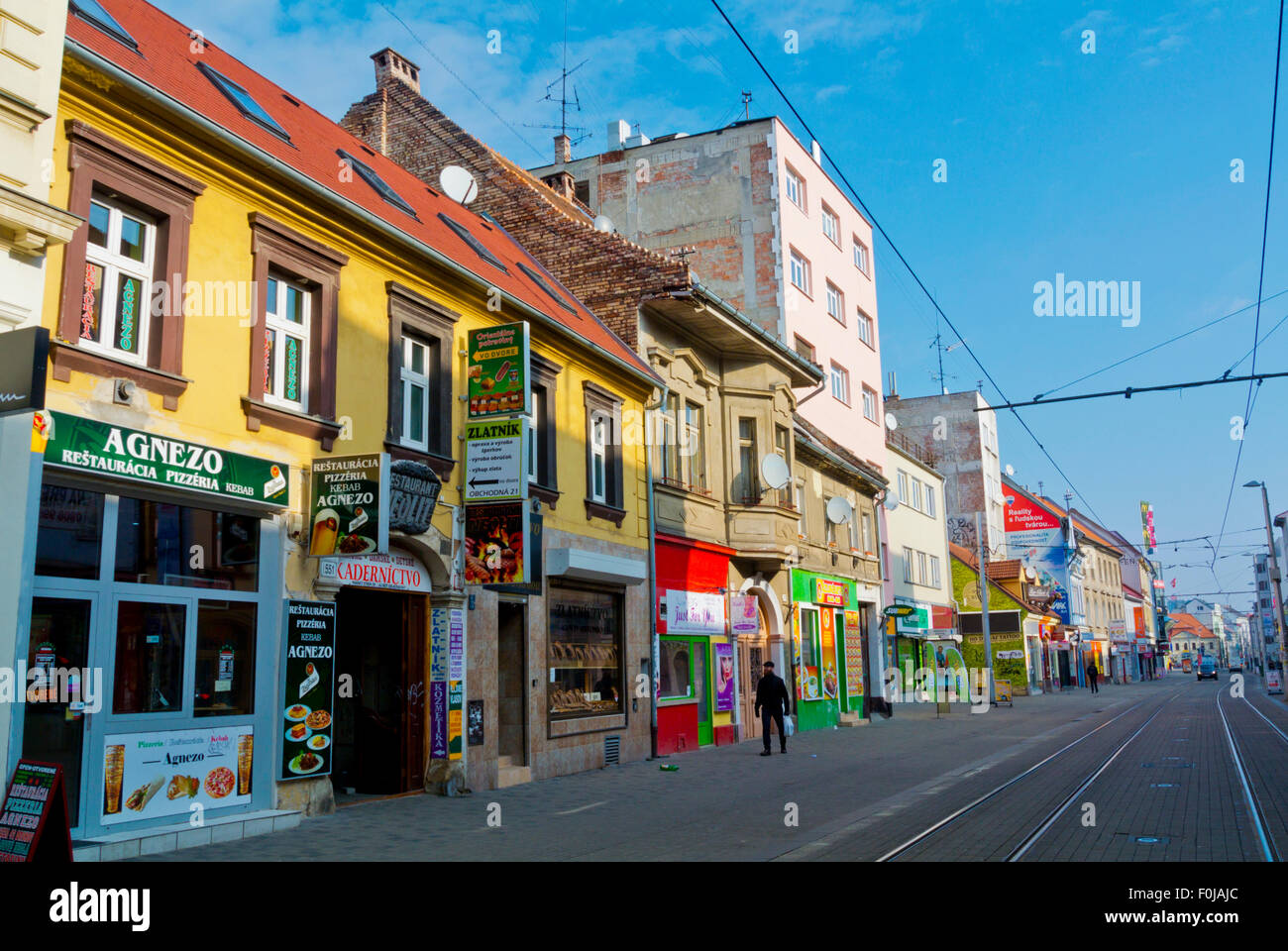 Obchodna street, main shopping street, central Bratislava, Slovakia ...